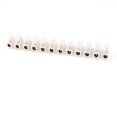 uxcell 12P Double Row Covered Barrier Screw Terminal Block Strip White ...