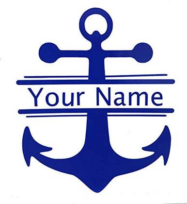 Personalized Nautical Anchor Name Vinyl Decal - Custom Boating Bumper ...