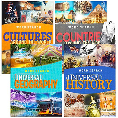 Around The World Word Search Book Set Bundle - 4 Pack History Word ...
