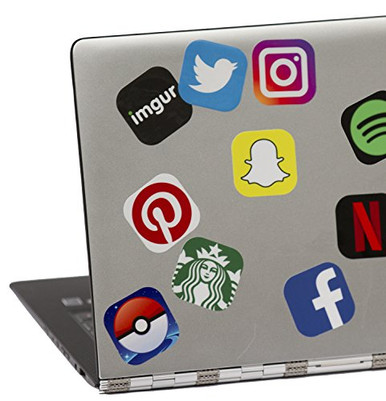 App Life, app stickers sheet with bold colorful iconic laptop stickers ...