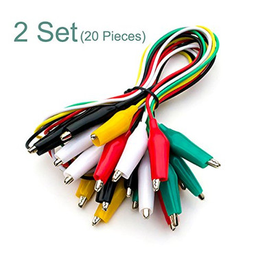 Maxmoral 2 Set(20 Pieces) 50cm Double-ended Crocodile Clips Cable ...