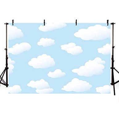 MEHOFOND Blue Sky Backdrop Cloud Cartoon Birthday Party Decoration ...