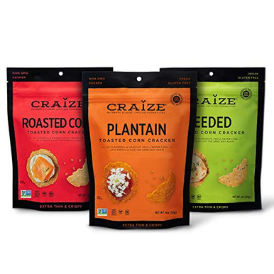 Craize Thin and Crunchy Toasted Corn Crackers Savory Pack Flavored ...