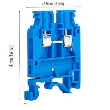Elmex Blue KUT2.5N DIN Rail Terminal Block Screw Type UL 600V 20A 12 ...