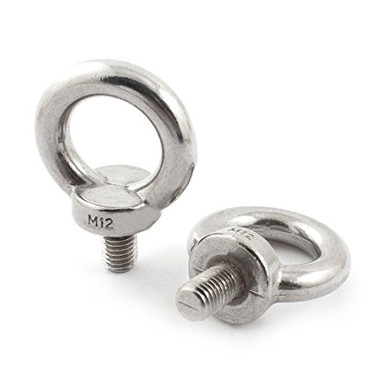 Uxcell Stainless Steel Wire Rope Eye Bolt with 12mm Thread, Silver Tone ...