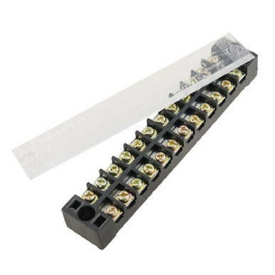 uxcell 600V 15A 12 Position 2 Row Terminal Block Barrier Strip Cable ...
