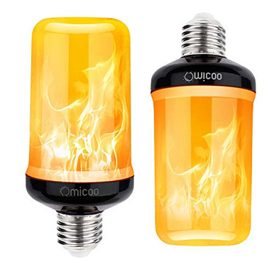 Omicoo Updated LED Flame Effect Light Bulb 2 Pack 4 Modes Christmas ...