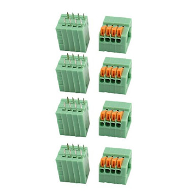 uxcell 8Pcs KF141V 8P 2.54mm Pitch Spring Type PCB Terminal Blocks ...