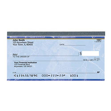 Value Price Blue Marble Top Tear Personal Checks 1 Box of Singles Qty ...