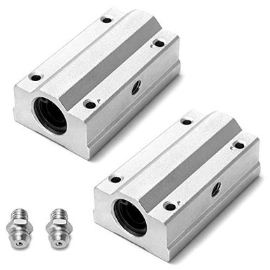QWORK 2Pcs SCS8LUU Aluminum Linear Motion Ball Bearing Slide Unit ...