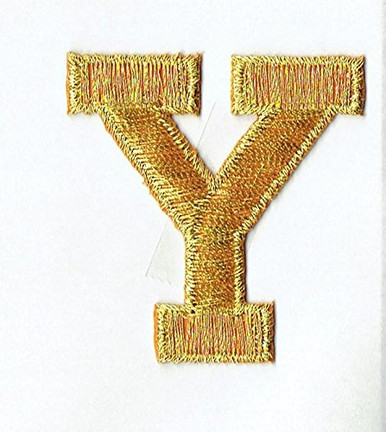 Alphabet Letter - Y - Color Gold - 2 inch Block Style - Iron On ...
