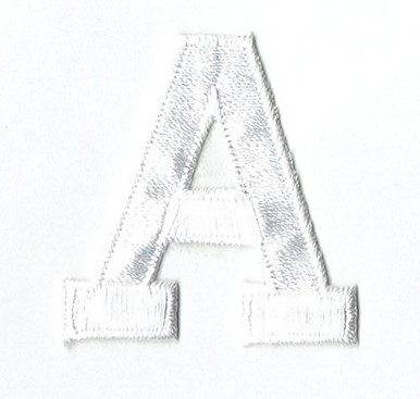 Alphabet Letter - A - Color White - 2 inch Block Style - Iron On ...