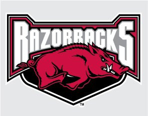 Arkansas Razorbacks BLOCK RAZORBACKS w TUSK 4 inch Vinyl Decal Car ...