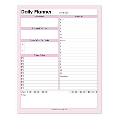 Daily Planner Pad with 24-Hour Schedule and Tear-Off Sheets To-Do List ...