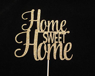 DKISEE Glitter Card Stock Cake Topper Home Sweet Home Cake Topper ...