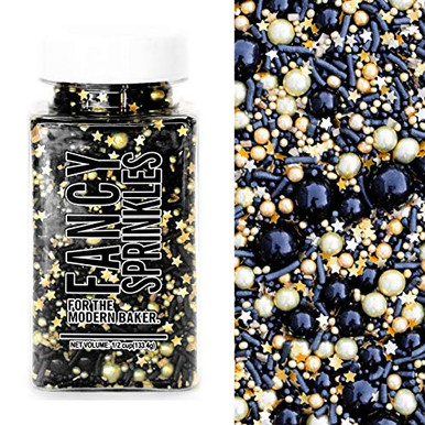 Fancy Sprinkles Black Widow Sprinkle Blend in Black Gold Metallic ...