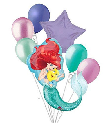 Jeckaroonie Balloons 7 pc Disney Princess Ariel Little Mermaid Balloon ...