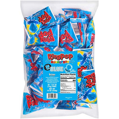 Ring Pop Individually Wrapped Blue Raspberry Bulk Lollipop Easter Pack ...