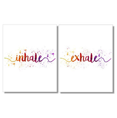 Inhale Exhale Wall Art Print Set of Two Unframed - 8x10 Inspirational ...