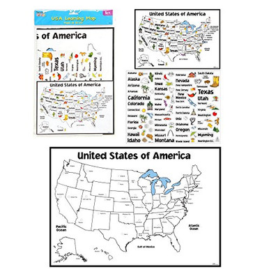 Teacher Building Blocks USA Learning Map 2 Pack maps of United States ...