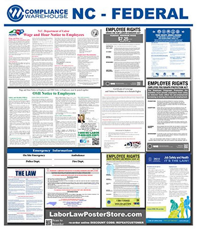 2021 North Carolina NC State Federal All in 1 Labor Law Poster ...