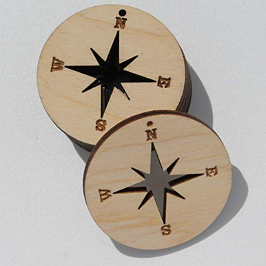 ALL SIZES BULK 12pc to 100pc Unfinished Wood Wooden Compass Hoop Star ...