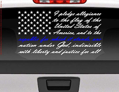 BYRON HOYLE Pledge of Allegiance American Flag Blue line for Police ...