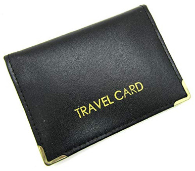 Leather Bus Pass Travel Id Card In 4 Colours - Black - Warehousesoverstock