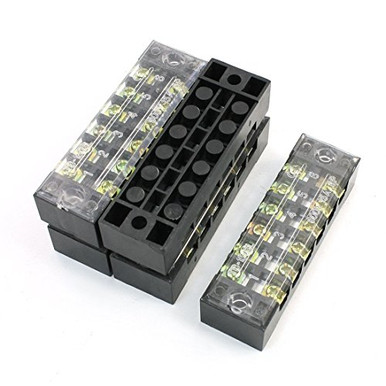 uxcell 5Pcs 2 Rows 6 Position Screw Terminal Barrier Block Strip 600V ...