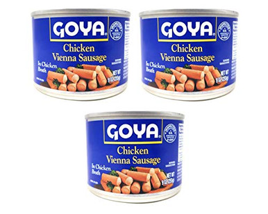 Goya Chicken Vienna Sausage in Chicken Broth 3 Pack Total of 27oz ...
