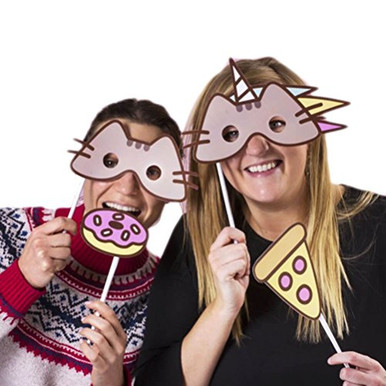 Pusheen The Cat Photobooth Kit - 24 card props, 30 prop straws and ...