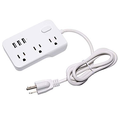 Desktop Power Strip Surge Protector with 3 Sockets 3 USB Outlet ...