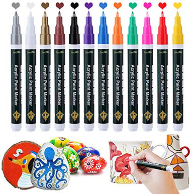FS Paint Pens Acrylic Paint Markers for Rock Painting Stone Ceramic ...