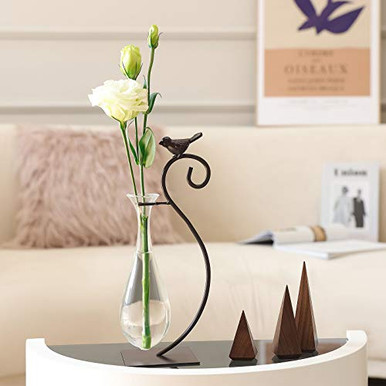 Marbrasse Desktop Glass Planter Hydroponics Vase Water Drop Planter ...