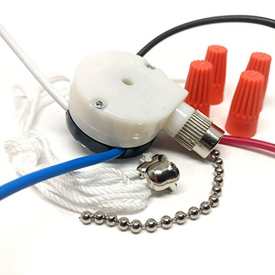 CeilingFanSwitch Zing Ear ZE-208s 3 Speed 4 Wire Rotary Control Ceiling ...