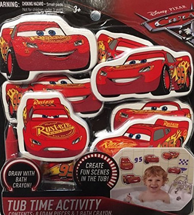 Cars 3 Disney Pixar Tub Time Activity Bath Set (8) Foam Lightning ...