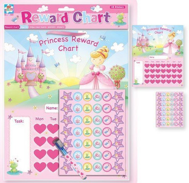 Toyland Childrens Princess Reward Chart with Wipe Clean Board Pen and ...