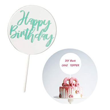Oacryliby DIY Blank Cake Topper Personalized Clear Acrylic Cake Toppers ...