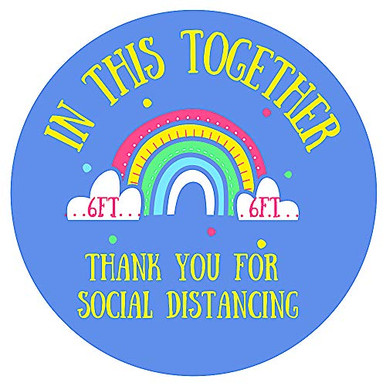 KAYLEEMAY Social Distancing Floor Decals 12 Inch 10 Pack Social ...