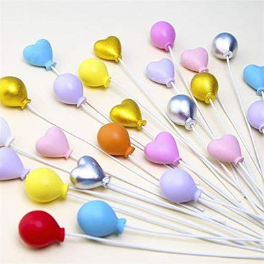 New cake top hat 24PCS Colorful Balloon Cake Toppers Resin Round Shape ...