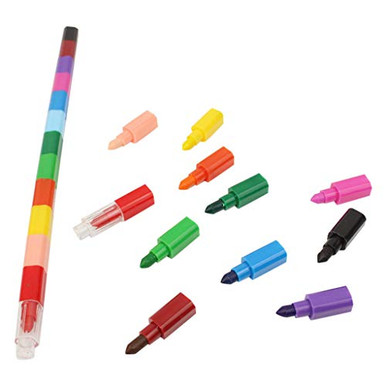 Ywoow 5Ml Creative Building Blocks Coloring Crayon 12 Color Crayon Oil ...