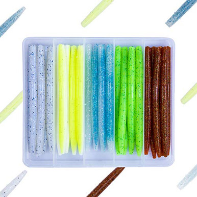 Mgotu 4 inch 5 inch Senko Wacky Worms Soft Plastic Lures Salt ...