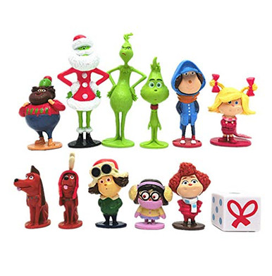12pcs Grinch Movie Quality Figure Toy Set Amazing Character Detail Come ...