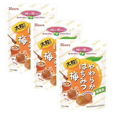 Soft Honey Plum 1.4oz 3pcs Japanese Dried Plum Dagashi Kanro Ninjapo ...