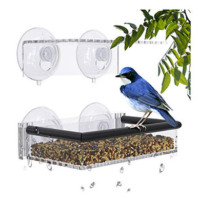 foxany Window Bird House Feeder Bird Feeders with 4 Strong Suction Cups ...