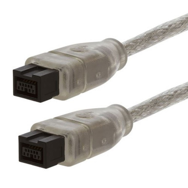 15ft 9 pin Male to 9 pin Male Clear Firewire 800/800 Cable for IEEE ...