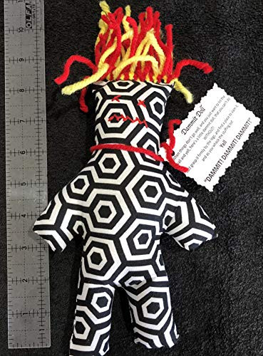 Classic Dammit Doll - Adult Toy Gag Gift - Black geometric pattern on ...