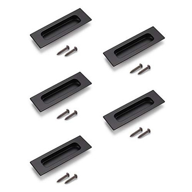 5 Pack Probrico Black Recessed Flush Pulls Rectangular Recessed Sliding ...