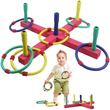 Ring Toss Yard Game Set - Outdoor and Indoor Ring Toss Game with Soft ...