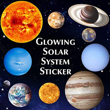 Solar System Decals Bright Wall Luminous Stickers Glow in The Dark Sun ...